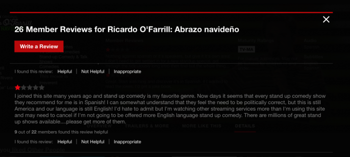 Netflix Reviews Reveal Backlash Against Spanish-Language Content