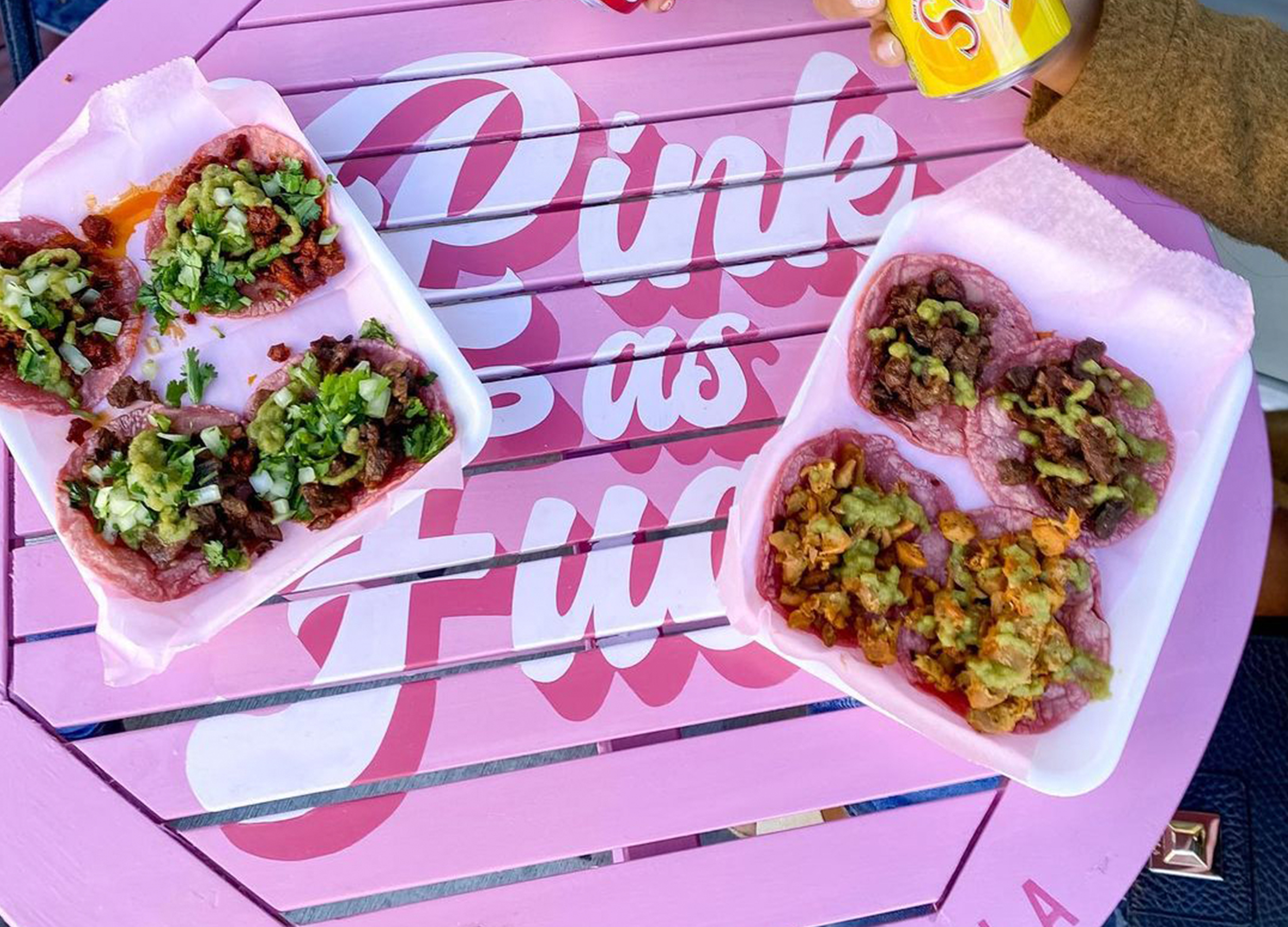 Pink & Boujee Food Stand Known for Its Signature Pink Homemade Tacos